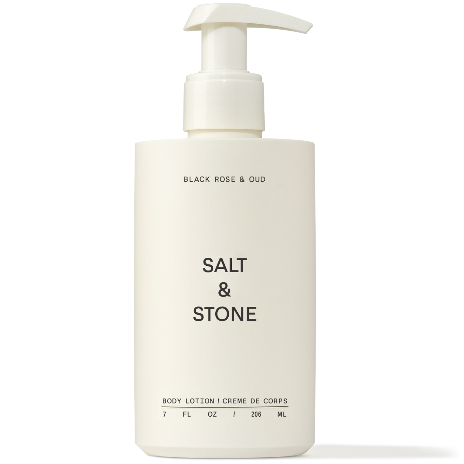 Salt & Stone ķermeņa losjons ar melno rozi, vetīveru un agarkoku, 206